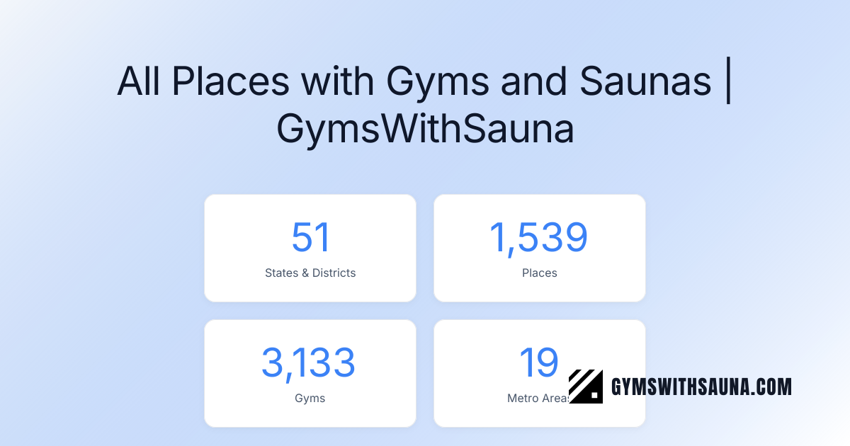 All Places with Gyms and Saunas | GymsWithSauna